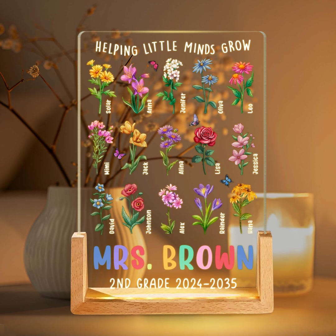 Personalized Teacher Appreciation Gift, Custom Flowers Teacher With ...