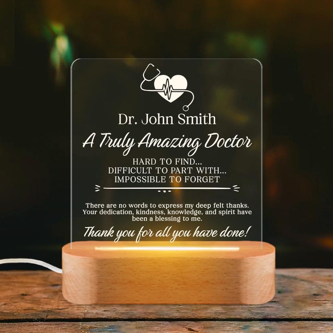Personalized Custom Acrylic Plaque, Doctor Gift, Appreciation Gift ...
