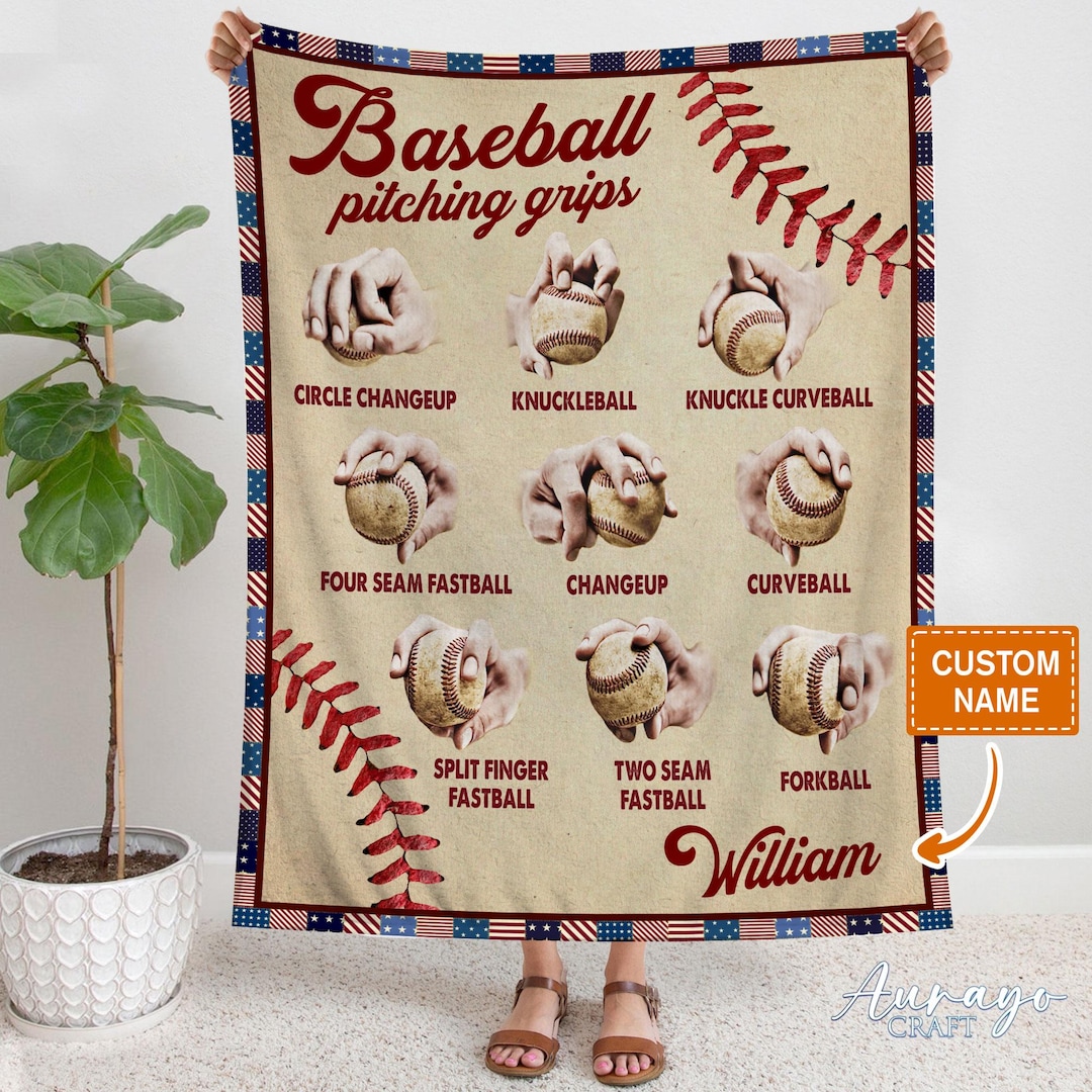 Personalized Baseball Blanket, Baseball Players Gift for Team, Baseball ...