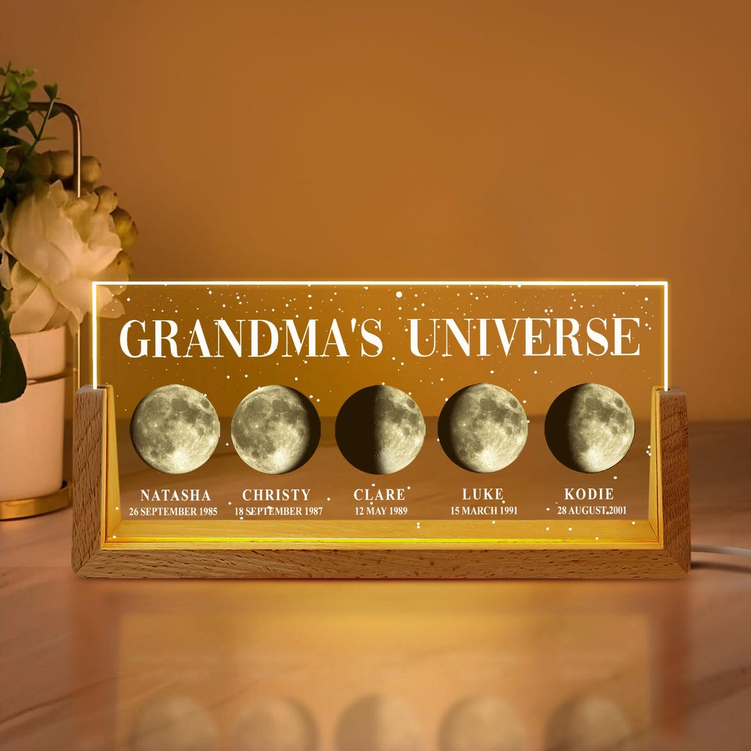 Personalized Moon Phase by Date Gift, Personalised Mom Grandma Moon ...