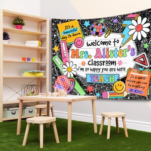 Classroom Decor, Custom Composition Notebook Welcome Teachers Name ...