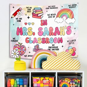 Personalized Back to School Banner, Classroom Tapestry, in This ...