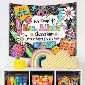 Classroom Decor, Custom Composition Notebook Welcome Teachers Name ...