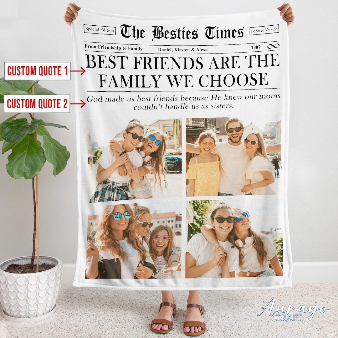 Besties Custom Gifts, Custom Photo Besties Blanket, Personalized Best ...