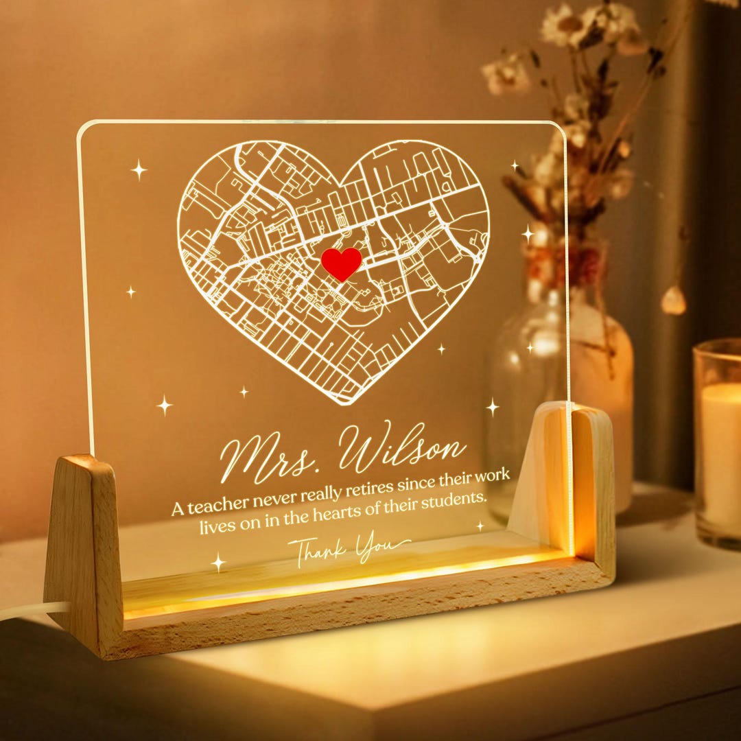 Personalized Retirement Gift for Teacher Night Light, Retiring Teacher ...