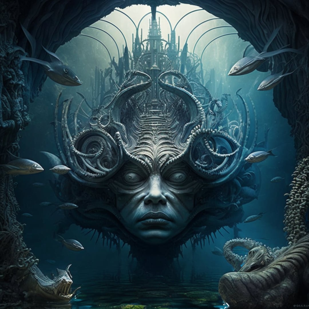 H.R. Giger Inspired Surreal Underwater World - Etsy