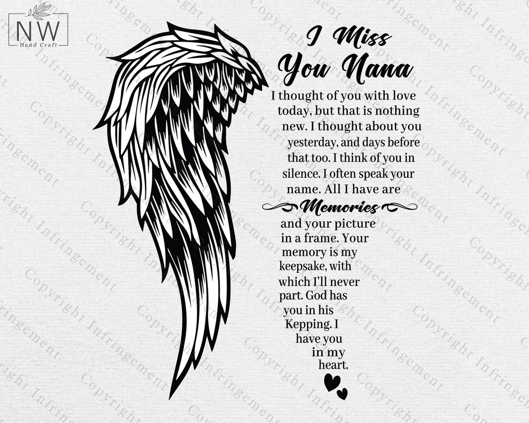 I Miss You Nana Digital Download, Memorial Hummingbird Png for ...