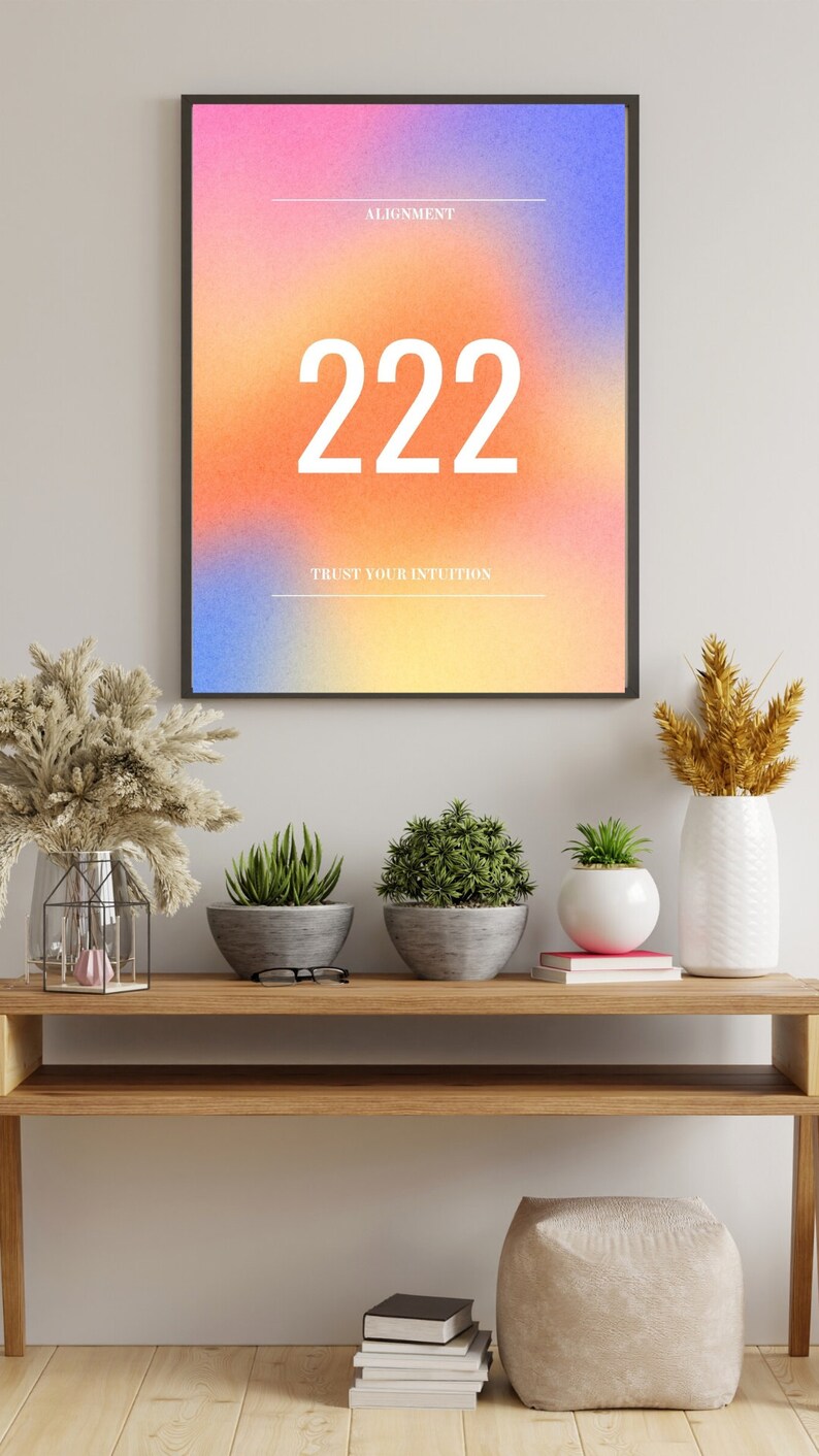 222 Alignment, Angel Numbers, Digital Wall Art, Printable A4 ...