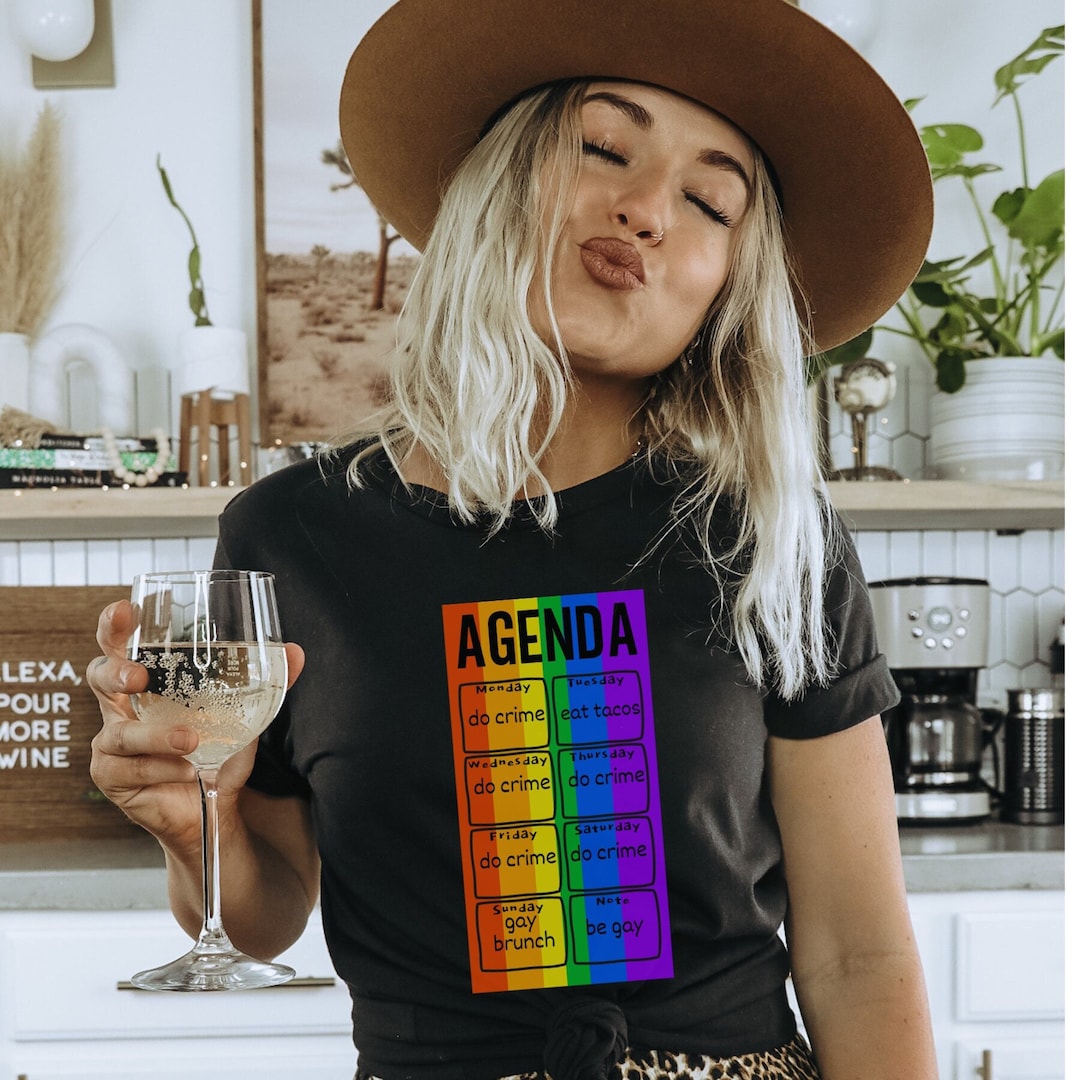 Funny Pride Shirt, Gay Agenda, Be Gay Do Crime, Funny LGBTQ T-shirt ...