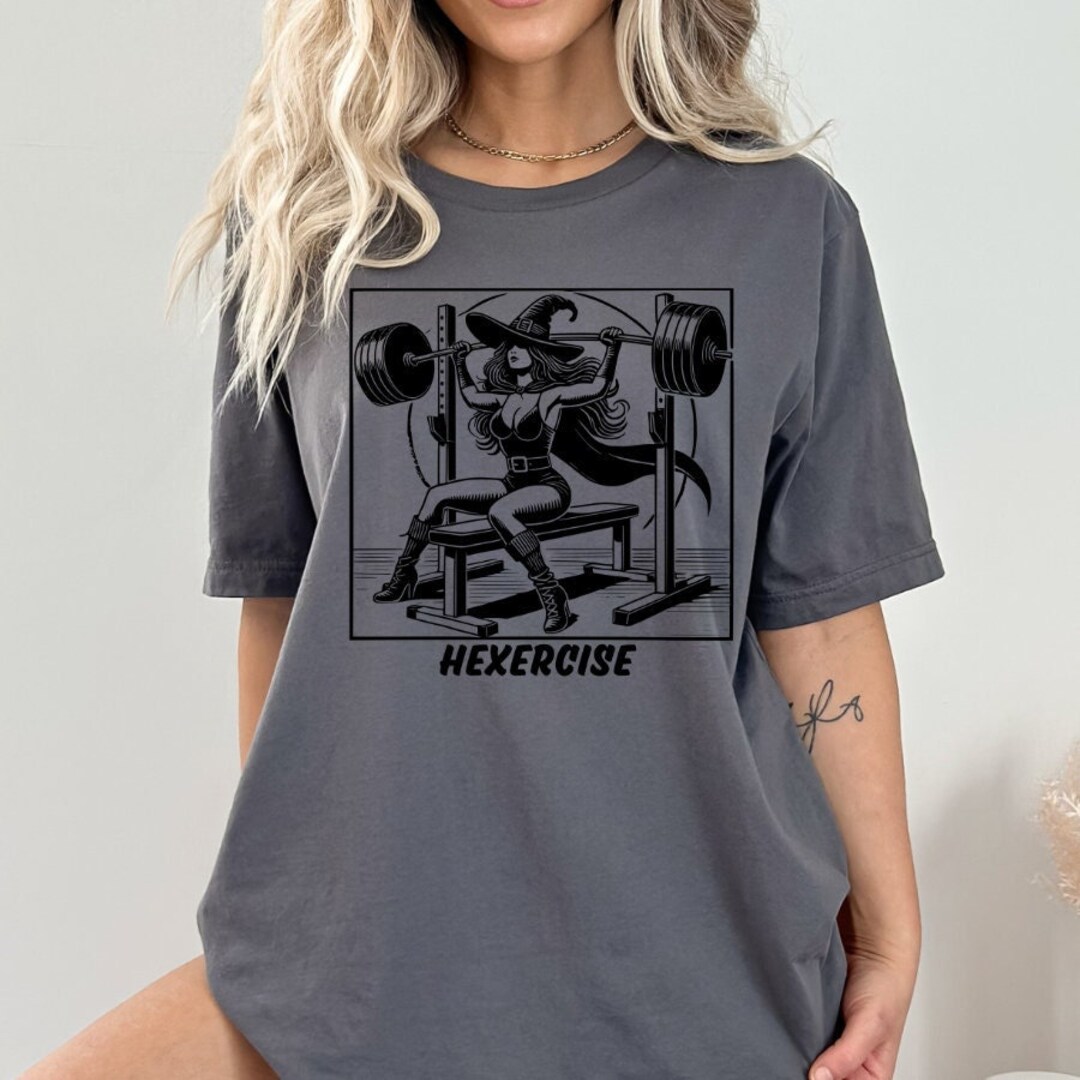 Workout Witchy Gym Shirt, Retro Witch, Muscle Mommy Tee, Womens ...