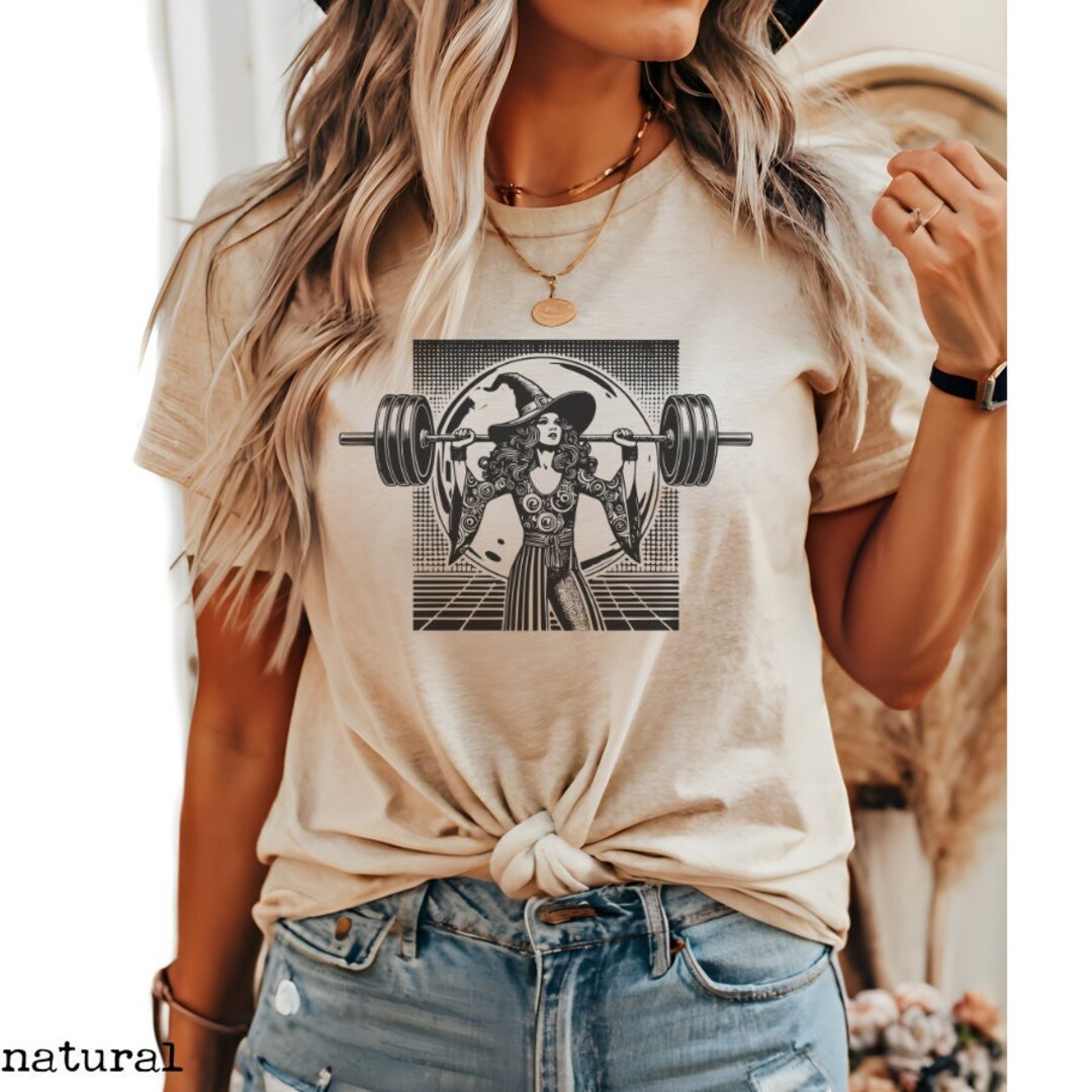 Workout Witchy Gym Shirt, Retro Witch, Muscle Mommy Tee, Womens ...