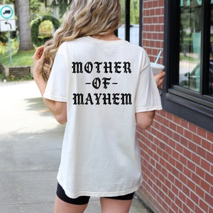 Mother of Mayhem Mom Kids Matching Comfort Colors T-shirt, Cool Mom ...