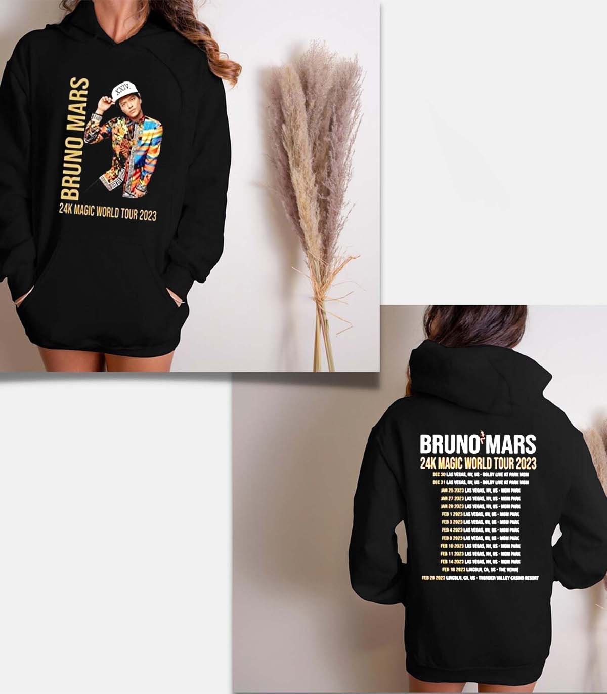 Bruno Mars World Tour 2023 Merch, Bruno Mars Dolby Live, Las Vegas T ...