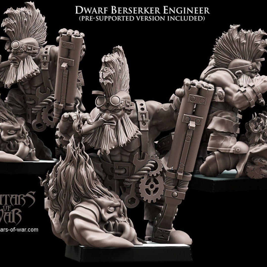 Dwarf Berserker Engineer Avatars of War 28mm Wargaming Miniatures - Etsy