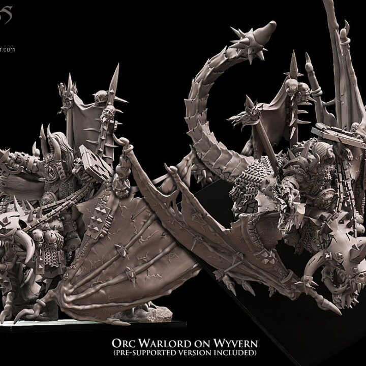 Orc Boss Riding Wyvern Avatars of War 28mm Wargaming Miniatures - Etsy