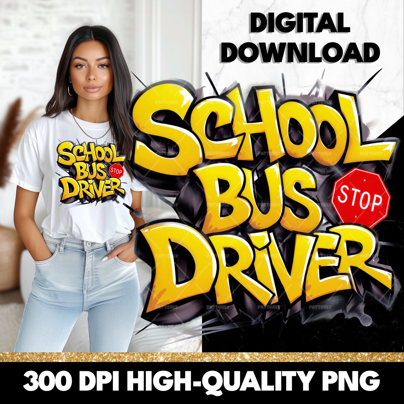 School Bus Driver PNG, Back to School Png Sublimation Design, School ...