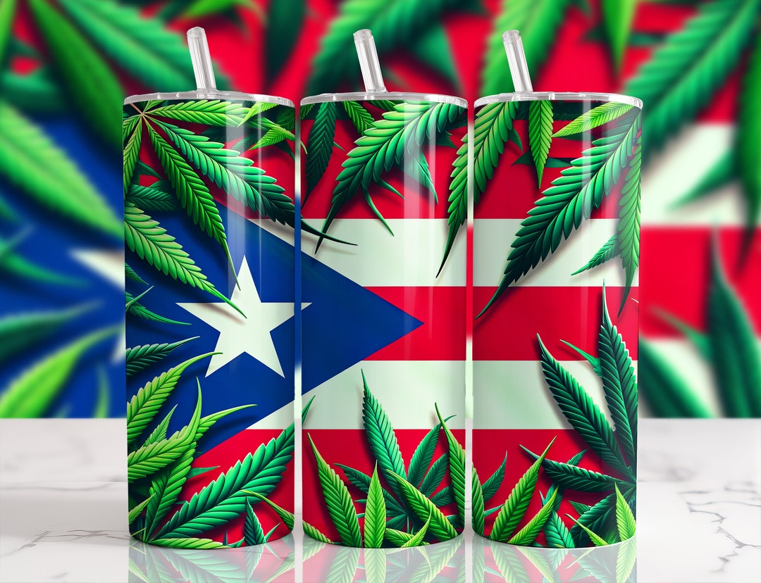 Puerto Rico Weed 20 Oz Straight Tumbler Sublimation Design Digital ...
