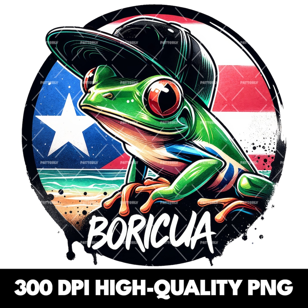 Boricua Coqui PNG, Puerto Rican Clipart Shirt Sublimation Design ...