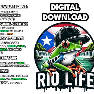 Rio Life Puerto Rico PNG, Boricua Clipart Shirt Sublimation Design ...