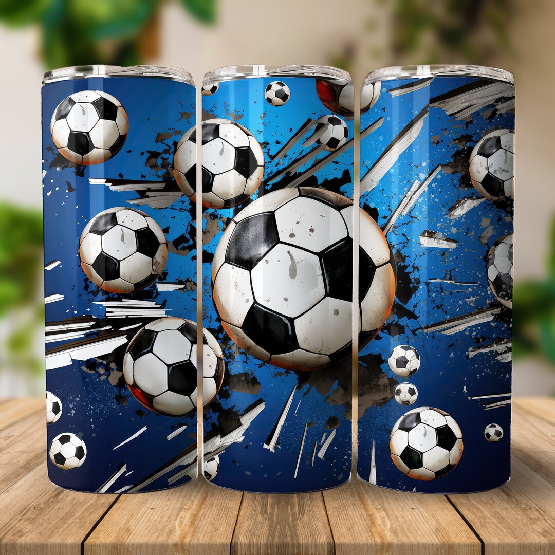Soccer Balls 20 Oz Straight Tumbler Sublimation Design Digital Download ...