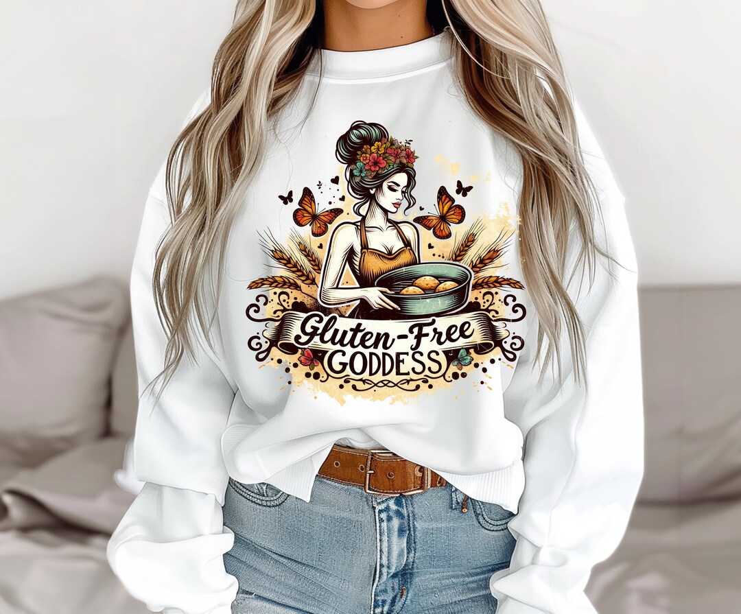 Gluten Free Goddess PNG, Baker Girl PNG, Sublimation Design, Digital ...