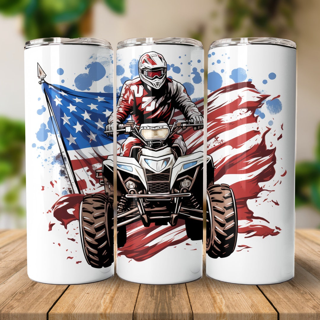 ATV 4-wheeler 20 Oz Straight Tumbler Sublimation Design Digital ...