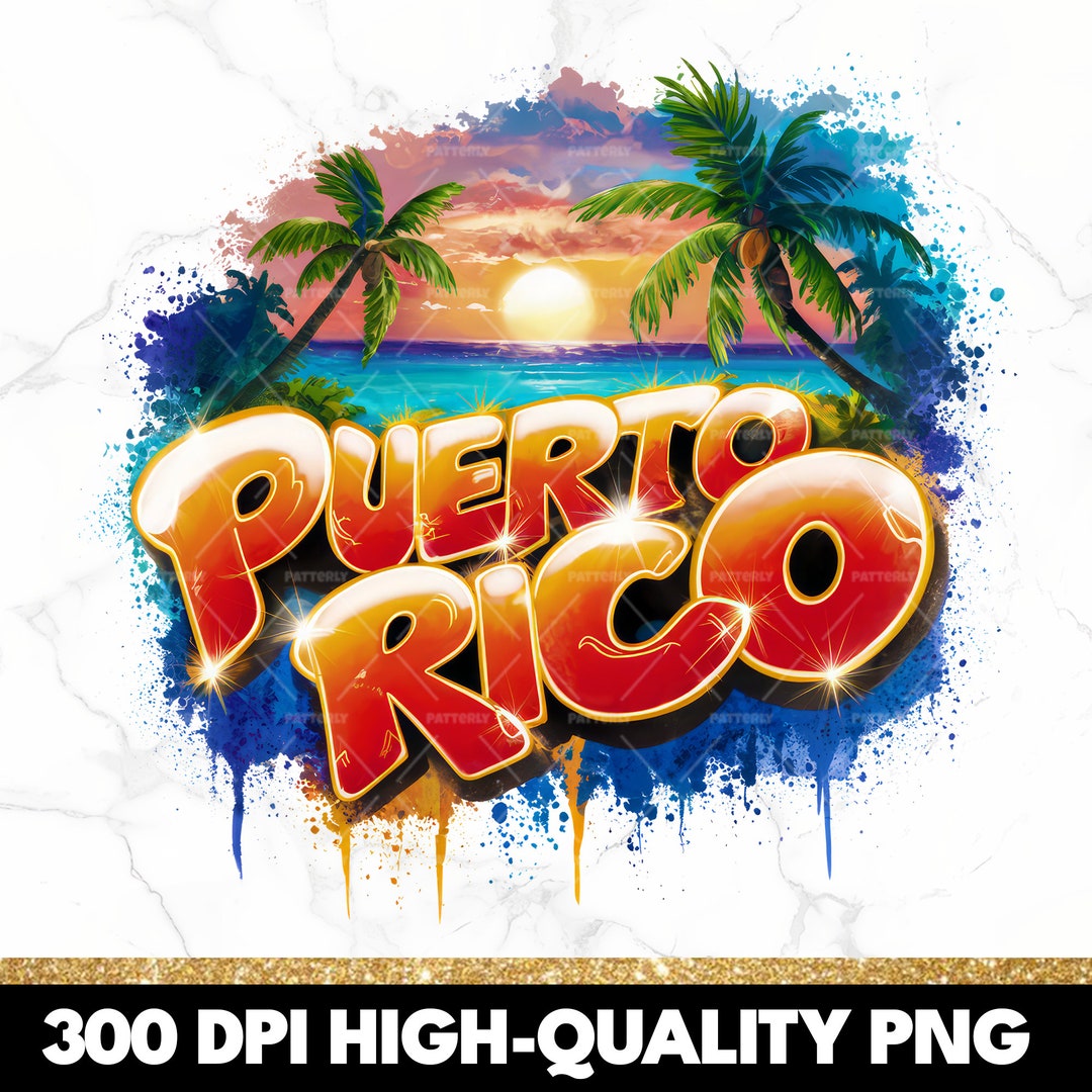 Vibrant Puerto Rico PNG, Puerto Rico Sublimation Design, Boricua T ...