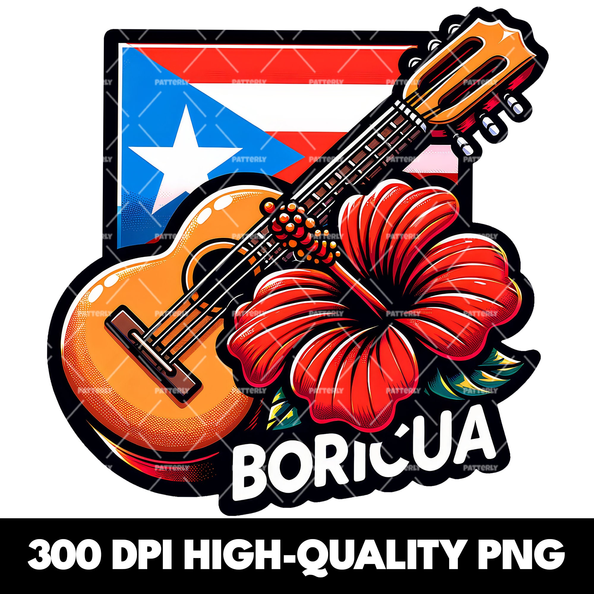Puerto Rico PNG, Boricua Clipart Shirt Sublimation Design, Download PNG ...