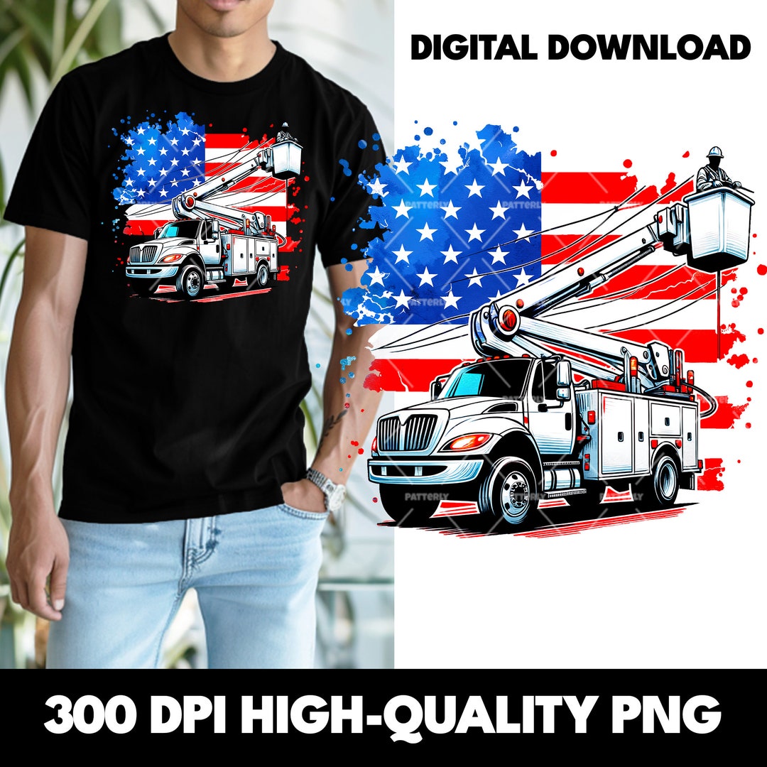 Patriotic Lineman PNG, Clipart Shirt Sublimation Design, Download PNG ...