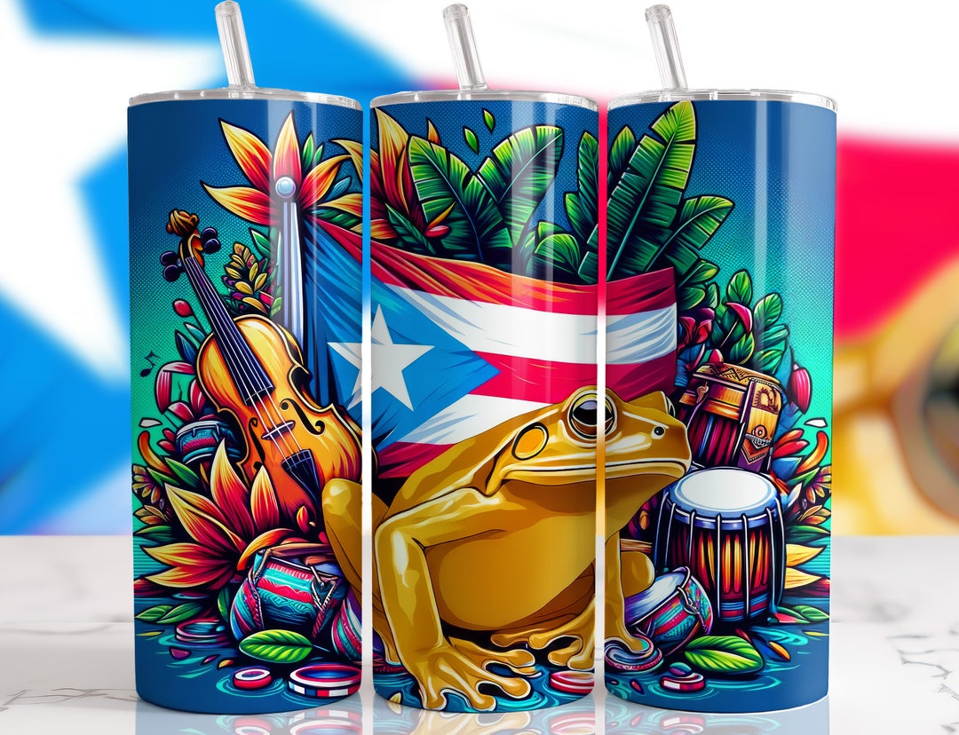 Puerto Rico Patriotic 20 Oz Straight Tumbler Sublimation Design Digital ...