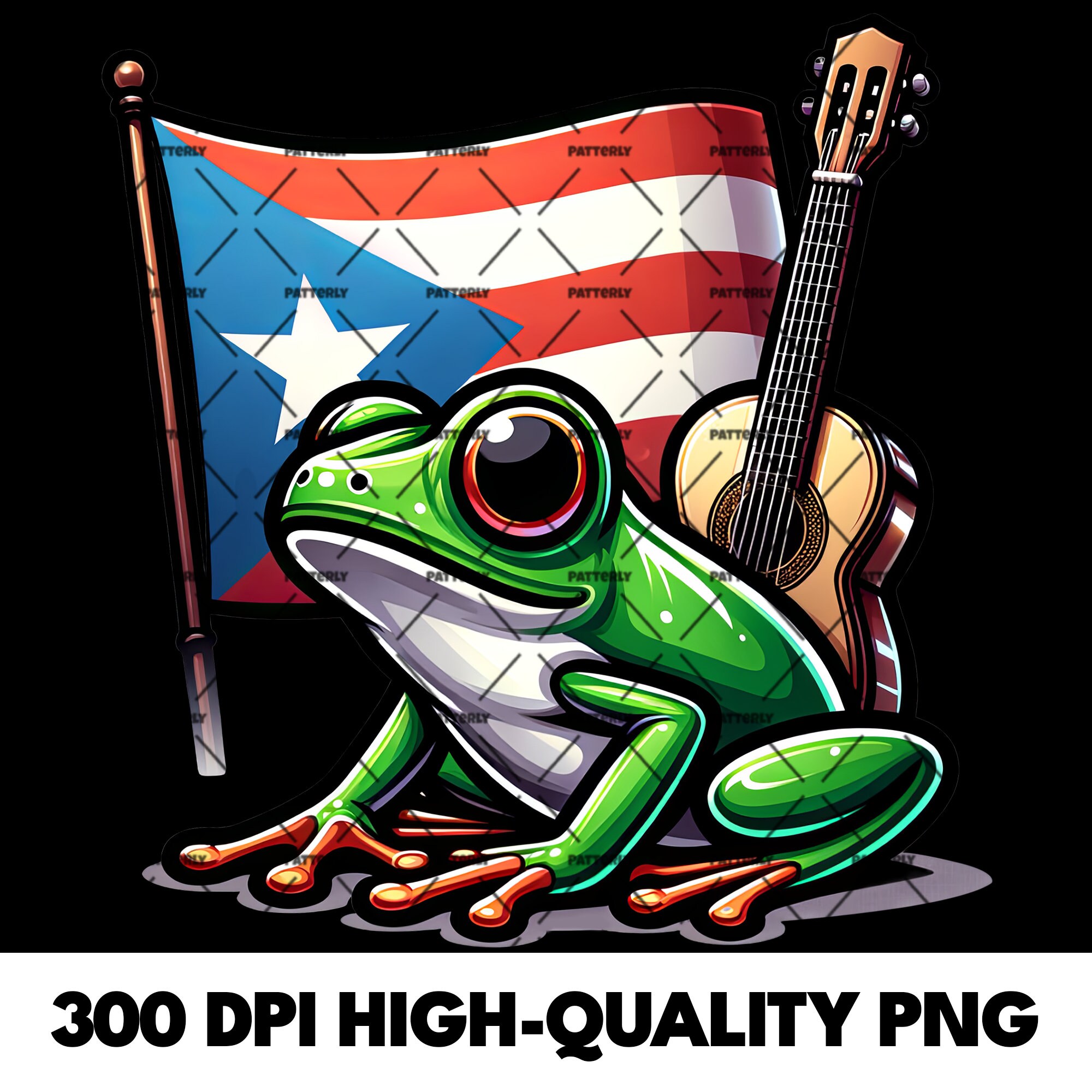 Puerto Rican Coqui Flag PNG Clipart Shirt Sublimation Design, Boricua ...