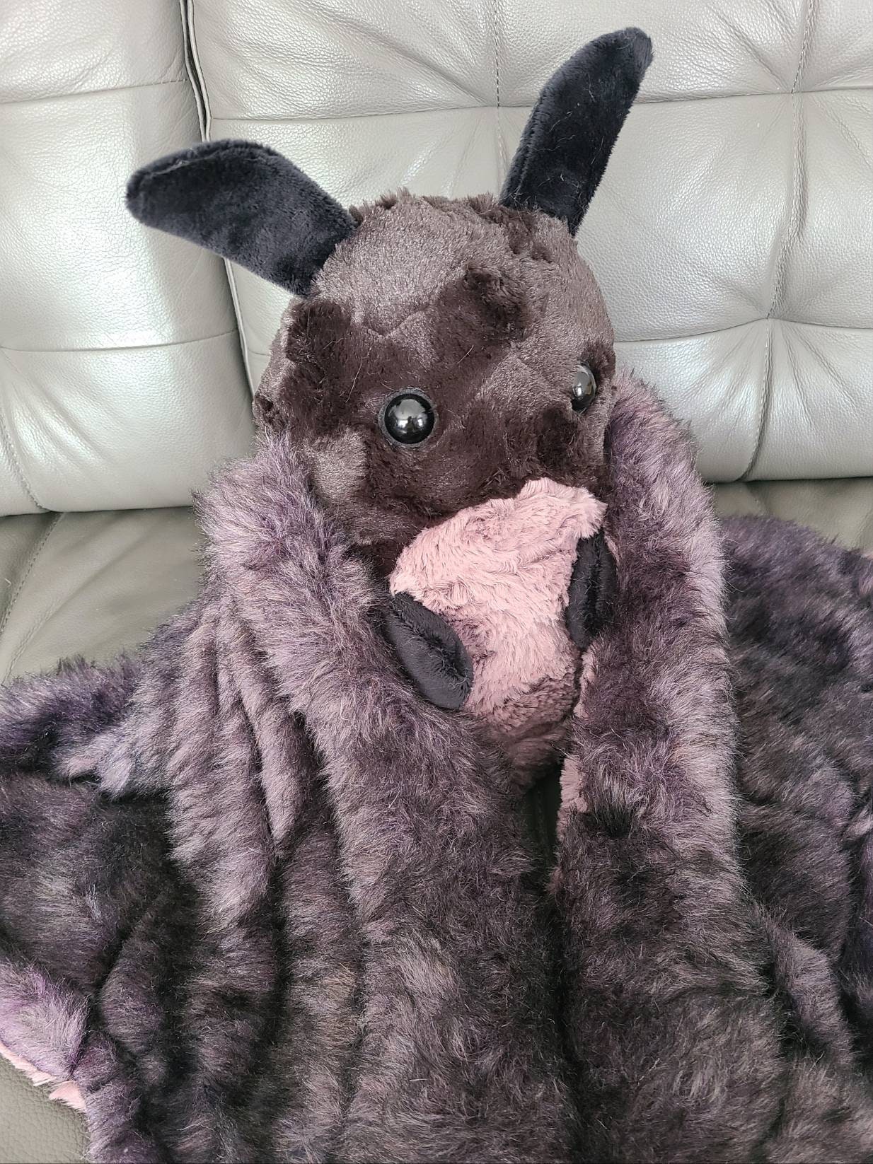5lb Weighted Black Witch Moth Plush | Soft Sculpture Moth Art Doll ...