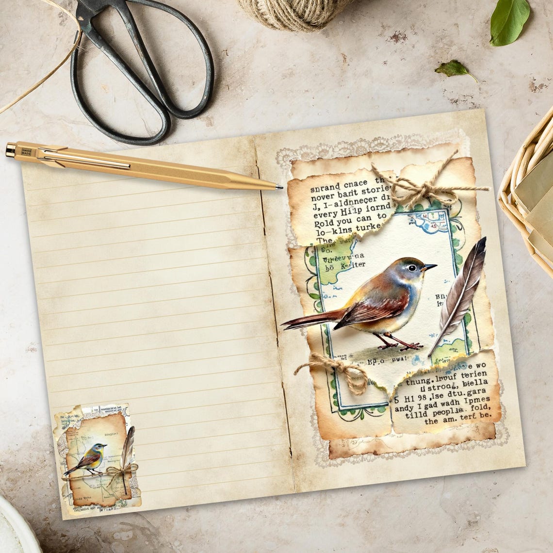 Vintage Bird Junk Journal Pages, Digital Download, Antique Ephemera ...