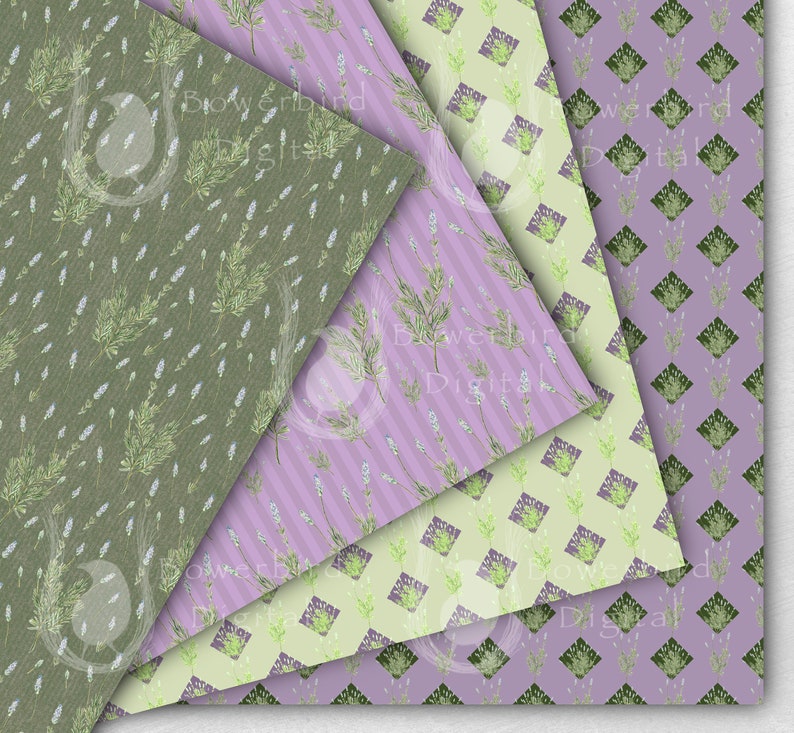 French Lavender Digital Paper, Digital Scrapbook Paper, Digital Junk ...