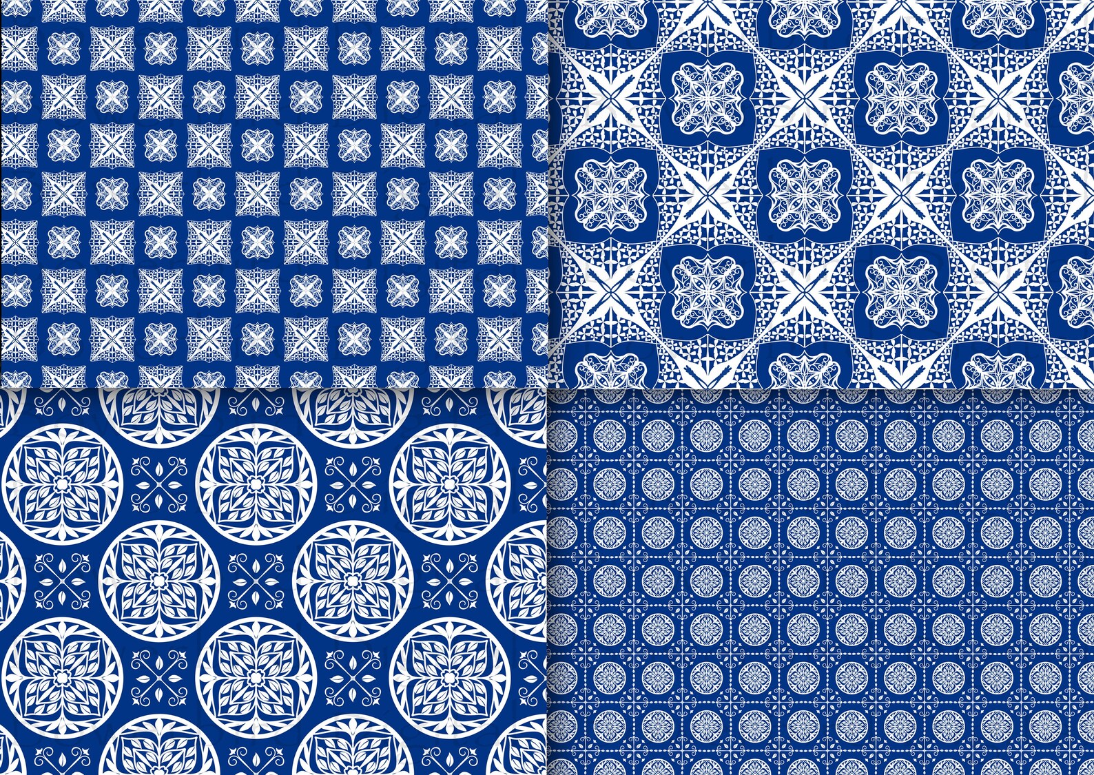 Moroccan Mosaics Digital Paper, Blue, Digital Scrapbook Paper, Digital ...