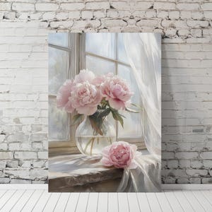 Pink Peonies Print, Peony Wall Art, Watercolor Floral Art, Farmhouse ...