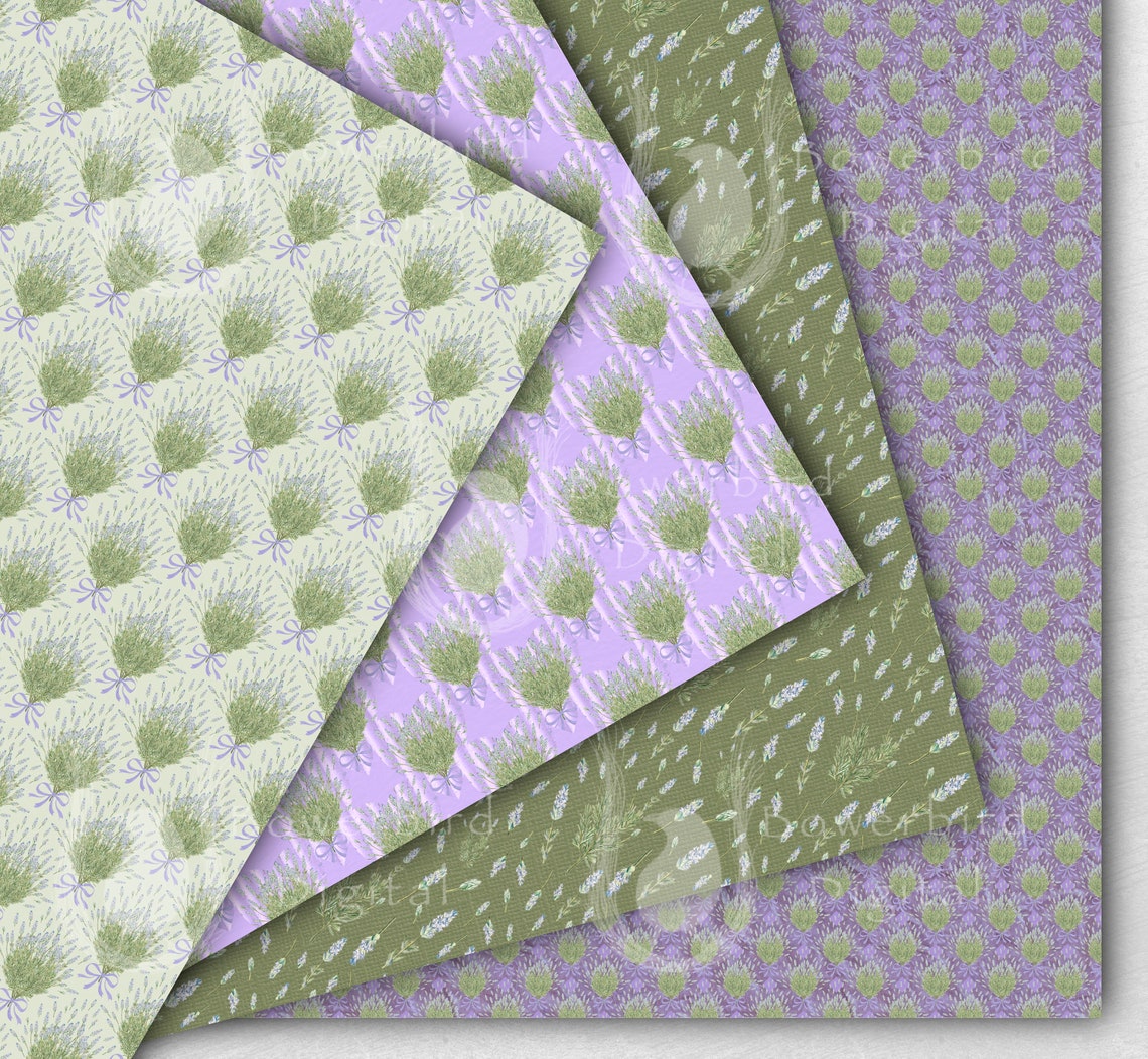 French Lavender Digital Paper, Digital Scrapbook Paper, Digital Junk ...