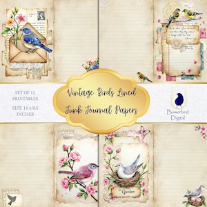 Vintage Bird Junk Journal Pages, Digital Download, Antique Ephemera ...