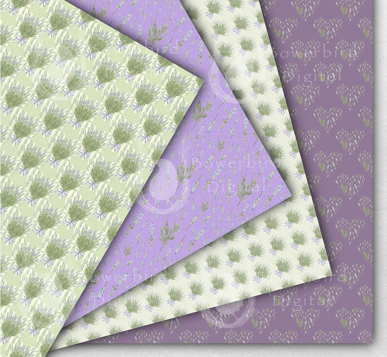 French Lavender Digital Paper, Digital Scrapbook Paper, Digital Junk ...