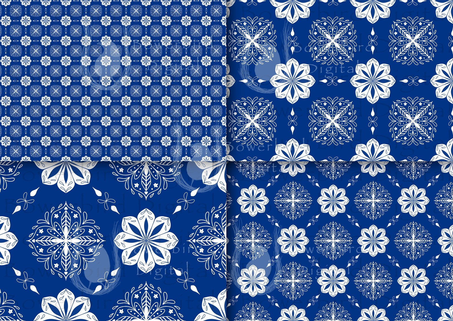Moroccan Mosaics Digital Paper, Blue, Digital Scrapbook Paper, Digital ...