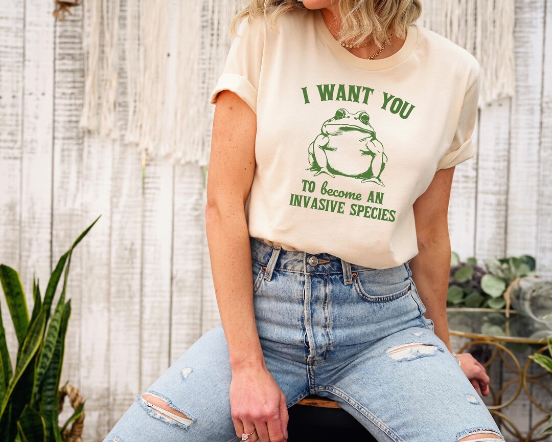 Become an Invasive Species Shirt, Funny Frog Shirt, Funny Meme Shirt, Funny Frog T-shirt, 90s ...