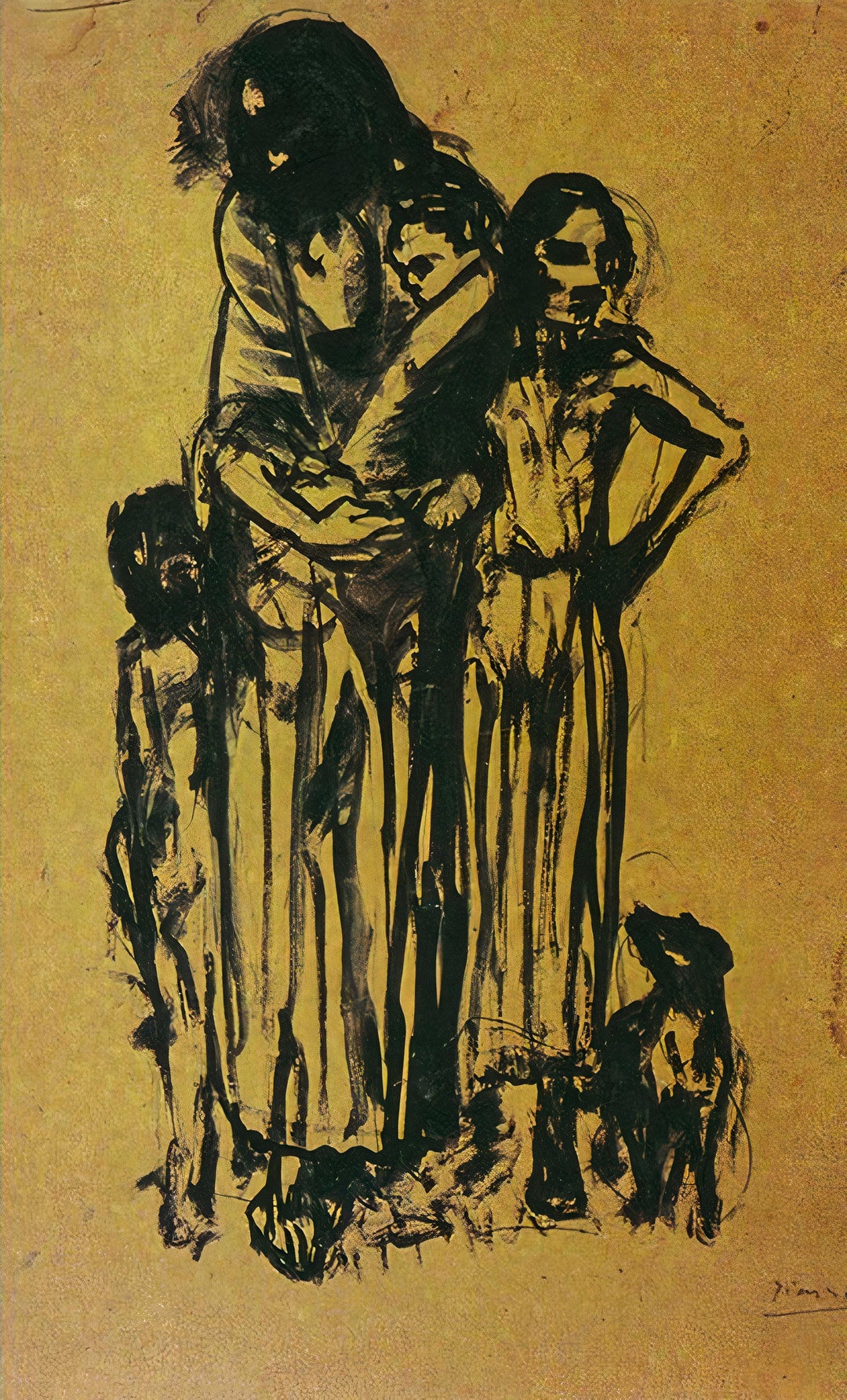 Pablo Picasso - Group of Poor People (1903) Sketch Artwork - 17" X 22 ...