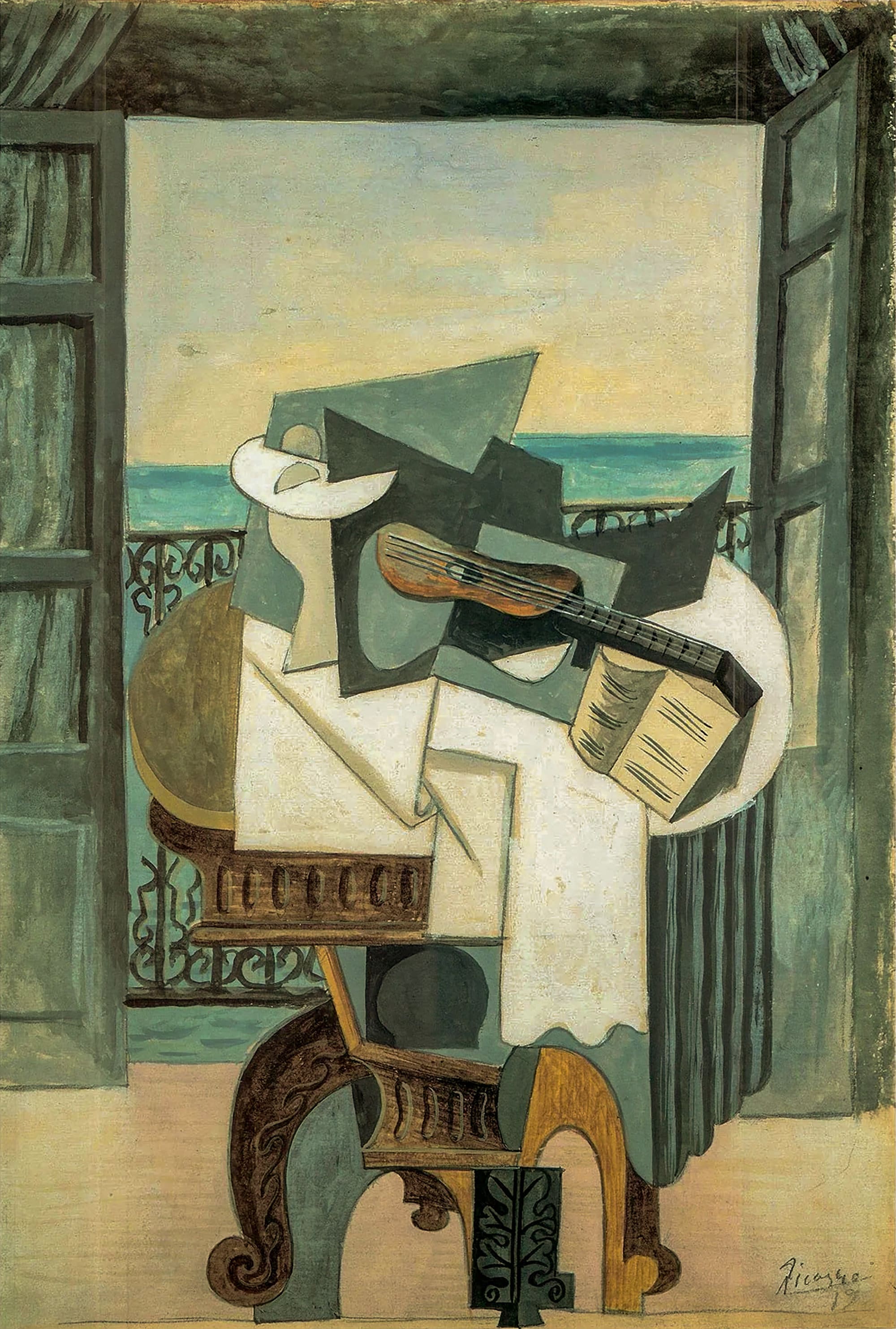 Pablo Picasso - Table in Front of Window (1919) - 17" X 22" Fine Art ...