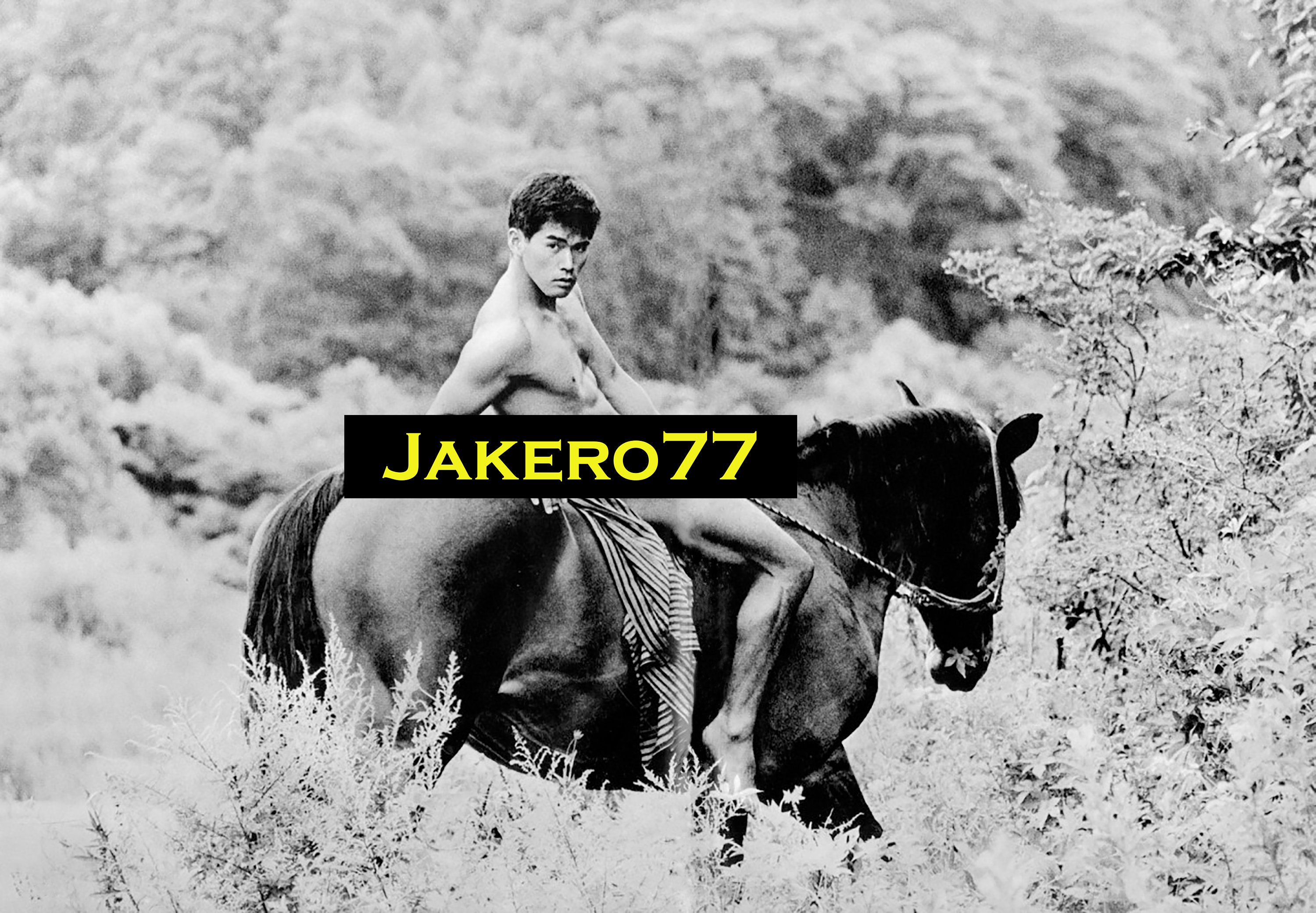 MATURE: Tamotsu Yato - Vintage Gay Japanese Male Muscle Nude on Horse Homoerotic (1970s) - 17" X ...