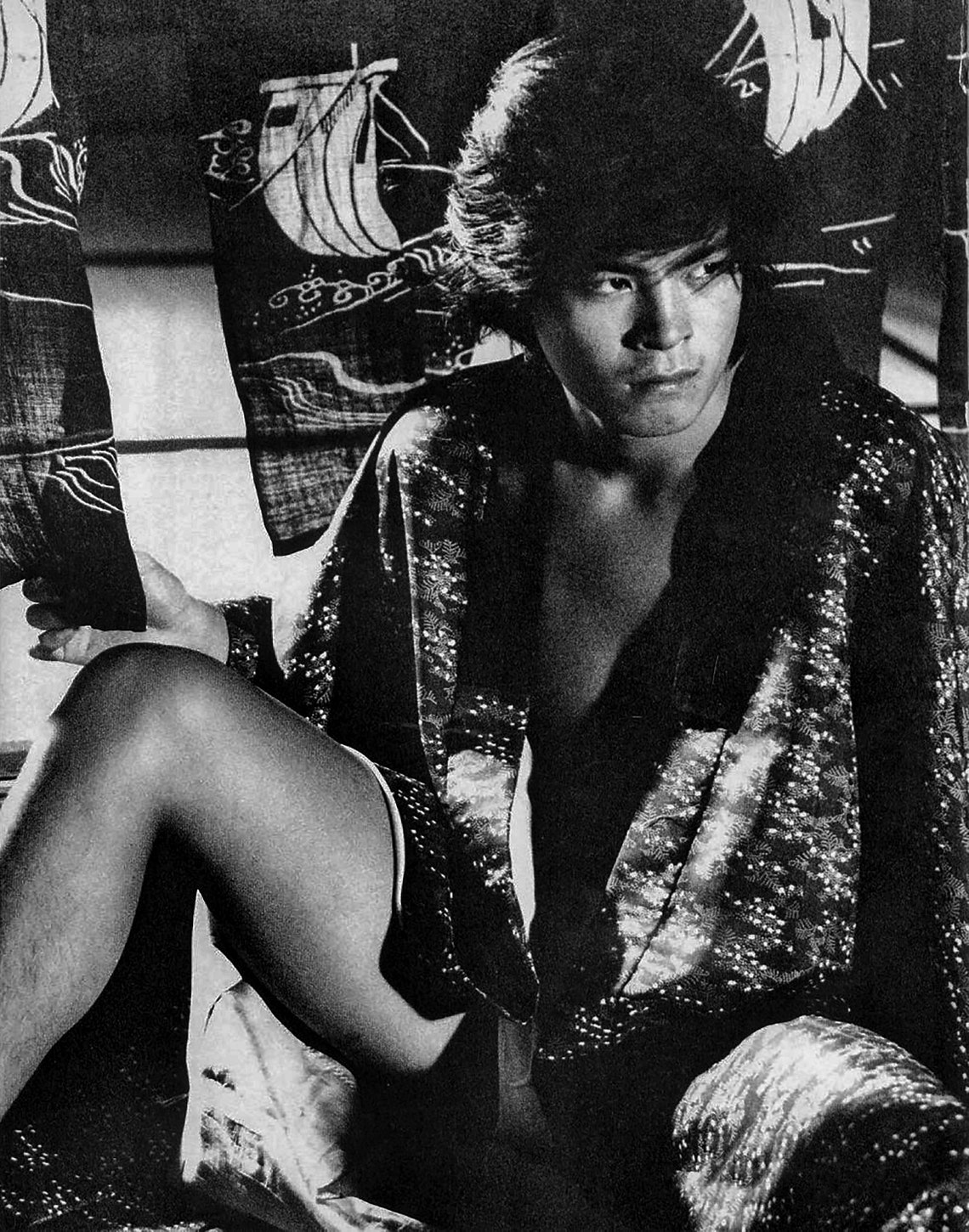 Tamotsu Yato - Vintage Photo Homoerotic Japanese Male in Underwear and Kimono at Night (1960s ...