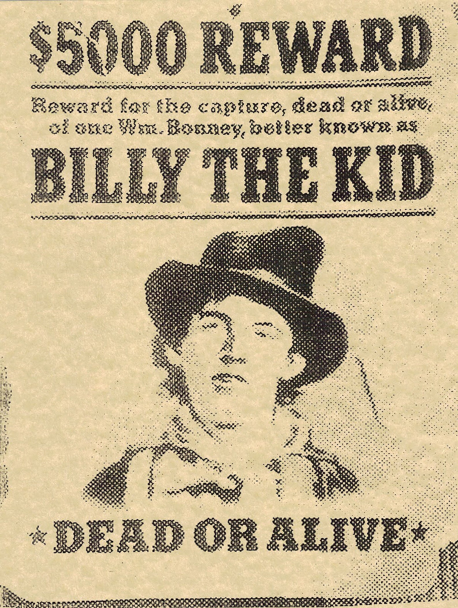 Billy the Kid Wanted Poster William Bonney (1870s) - 17" X 22" Fine Art ...