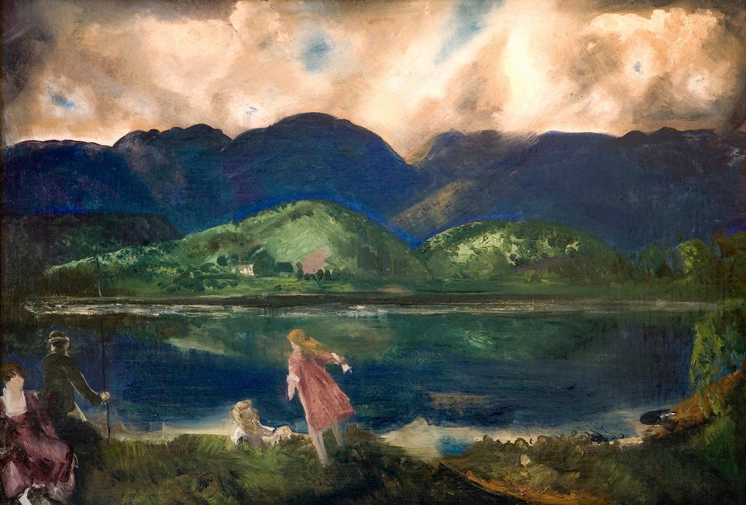 George Bellows - Coopers Lake, Woodstock New York (1924) - 17" X 22 ...