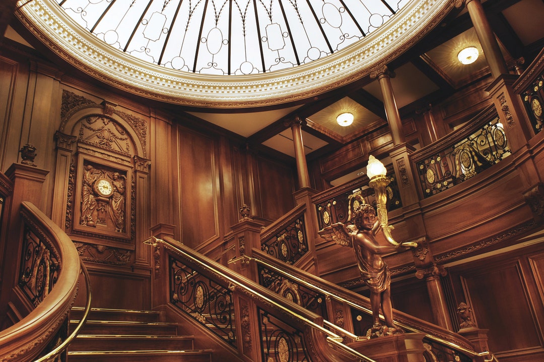 RMS Titanic Ship First Class Staircase White Star Line (1912) - 17" X ...