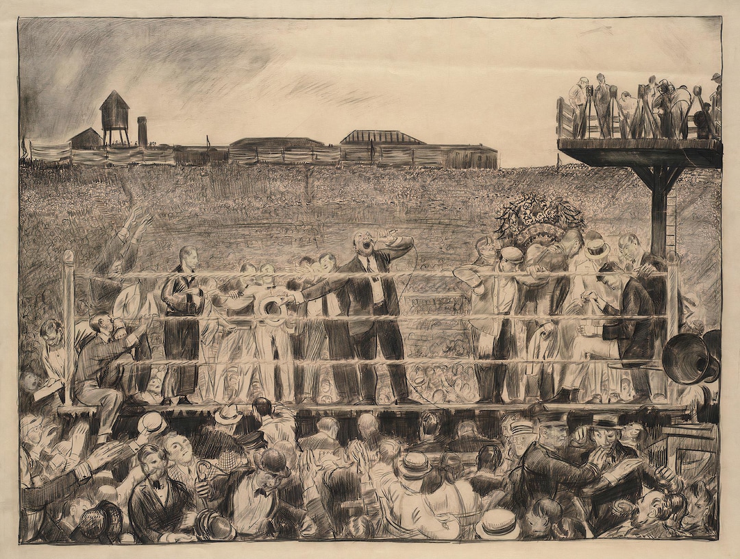 George Bellows - Introducing Georges Carpentier (1921) Outdoor Boxing ...