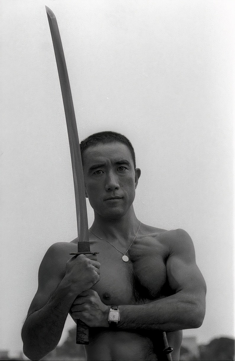 Tamotsu Yato - Vintage Japanese Yukio Mishima Shirtless Holding Samurai ...